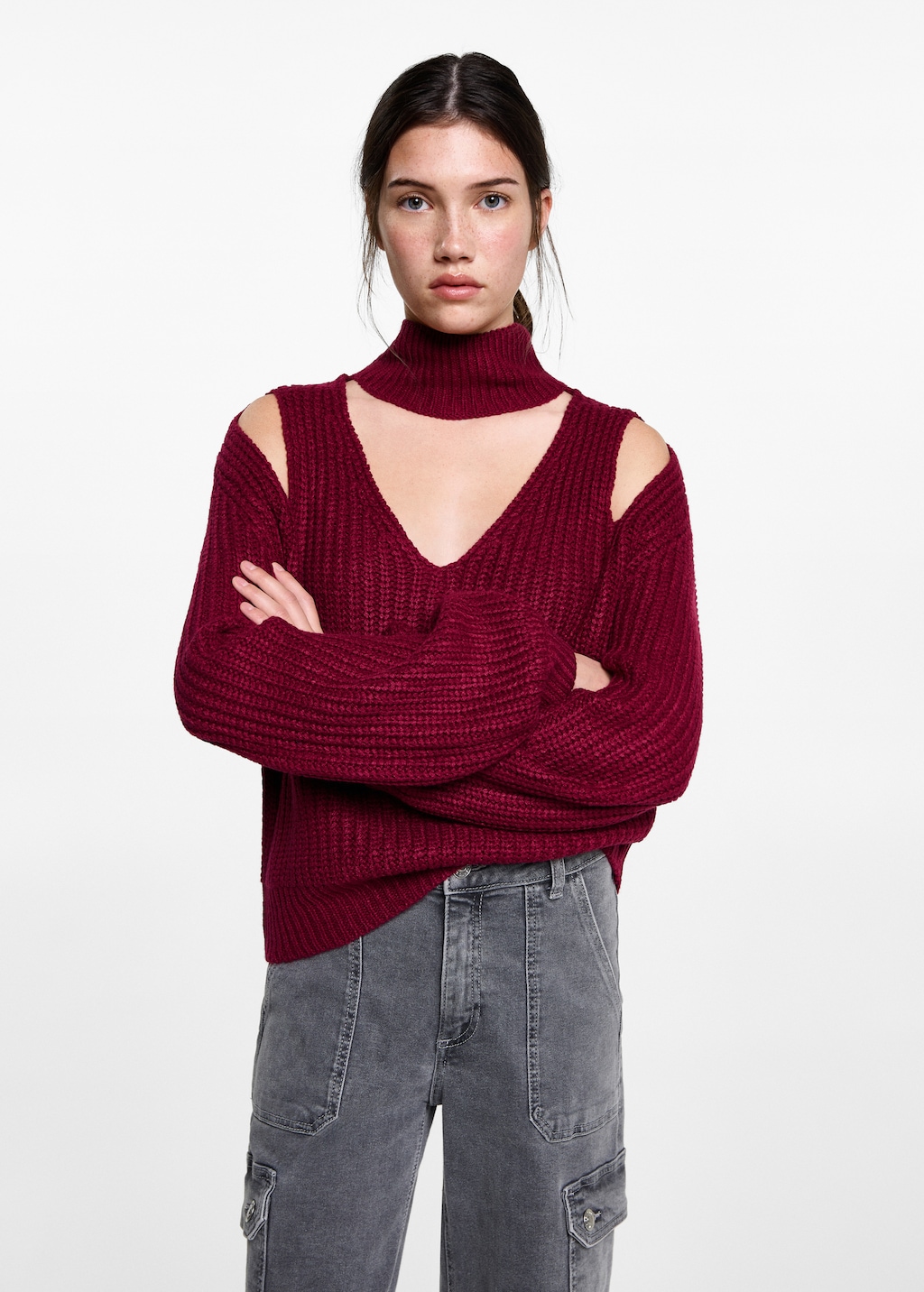 Oversized sweater with openings - Teen | MANGO USA Oversized sweater with openings - Teen | MANGO USA