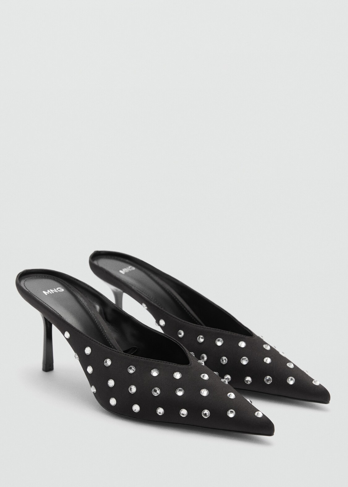 Crystal slingback heeled shoe - Women | MANGO USA