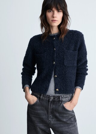 Bouclé jacket with jewel buttons - Women | MANGO USA