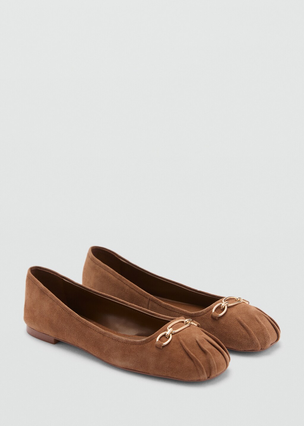 Link leather ballerina - Women | MANGO United Kingdom