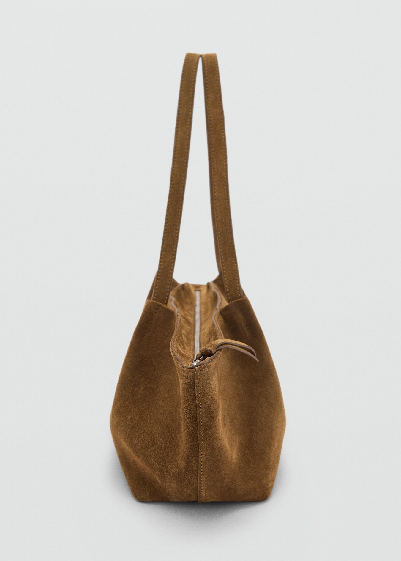 Double handle suede bag - Women | MANGO USA