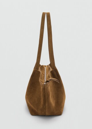 Double handle suede bag - Women | MANGO USA