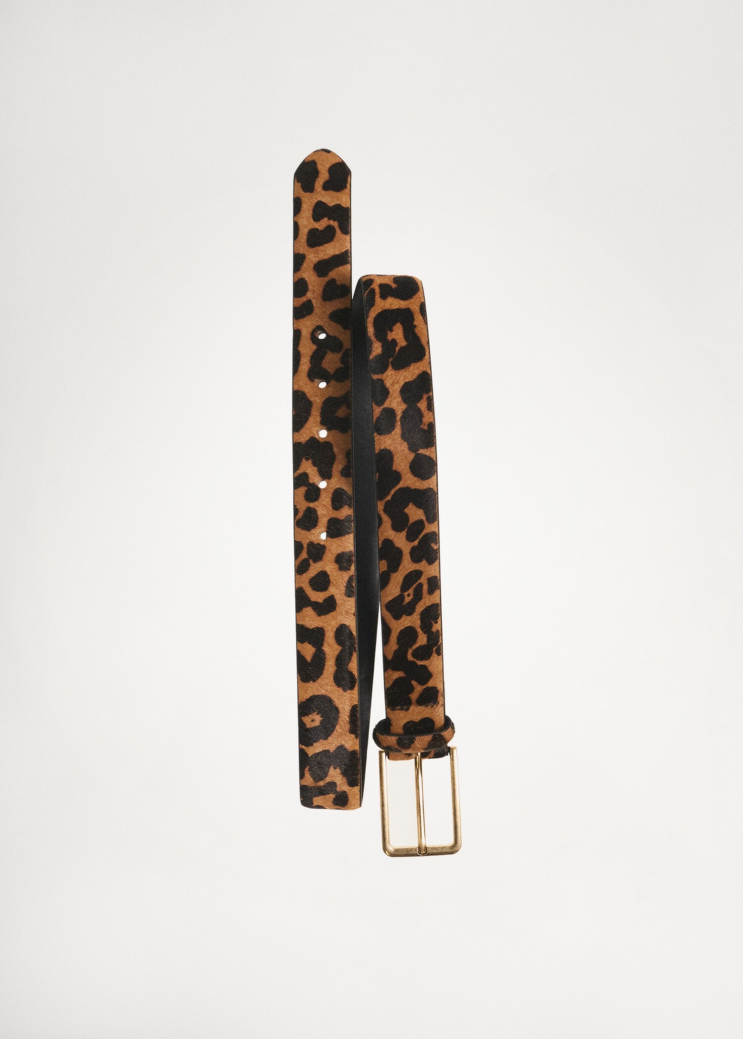 Leopard fur leather belt - Women | MANGO USA