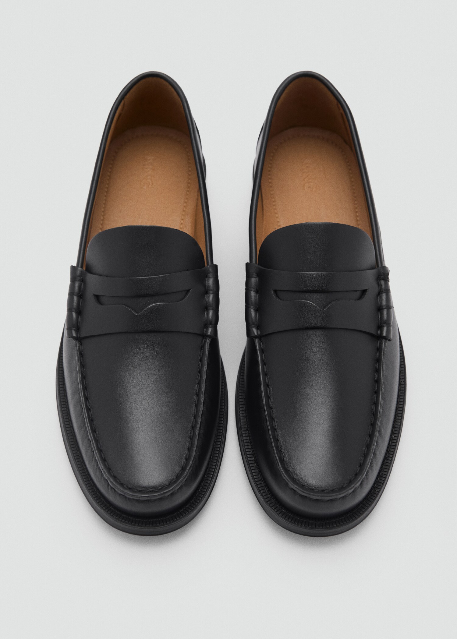 Leather penny loafers - Men | MANGO USA