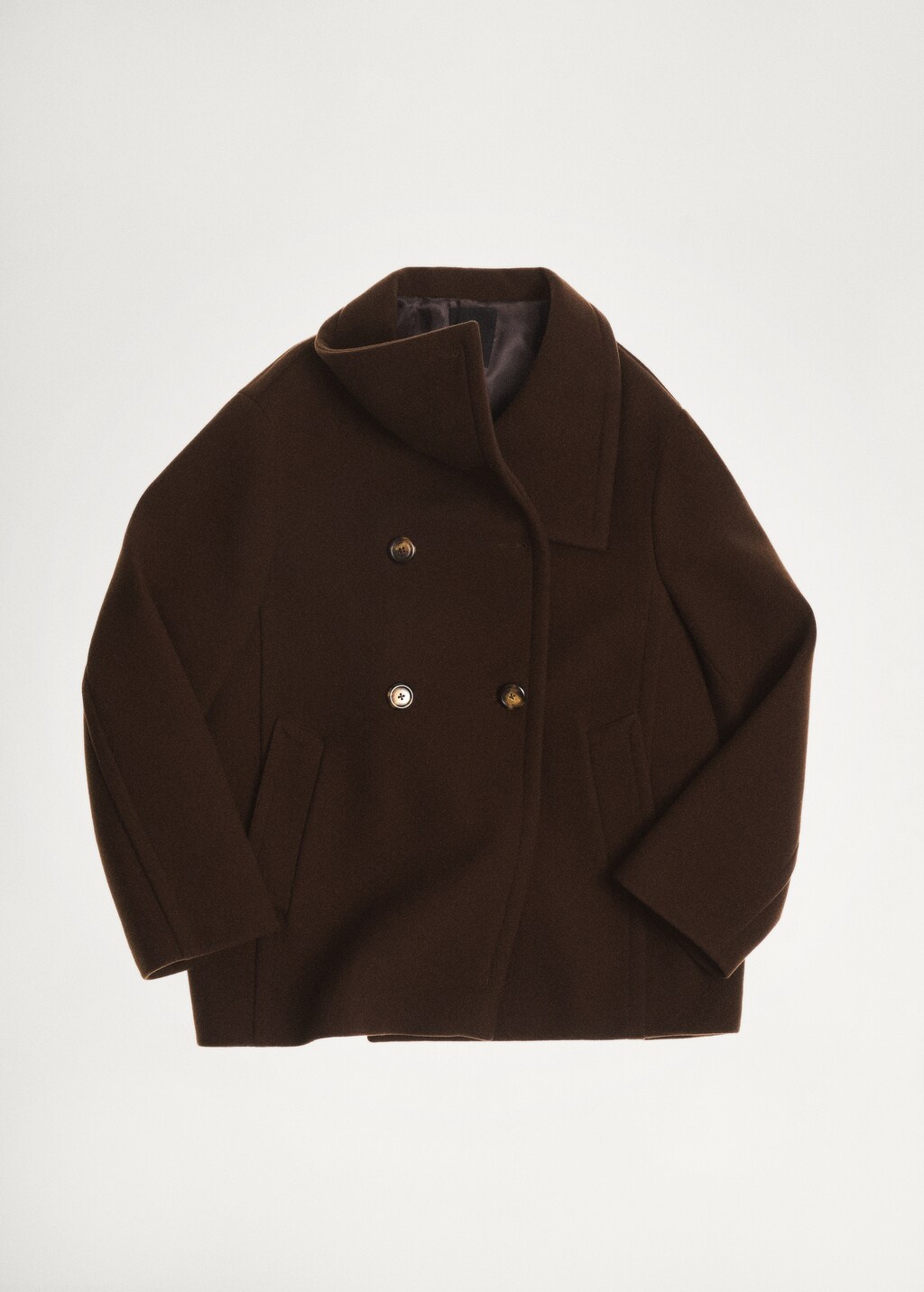 Double-breasted virgin wool coat - Women | MANGO Cyprus (Euros)