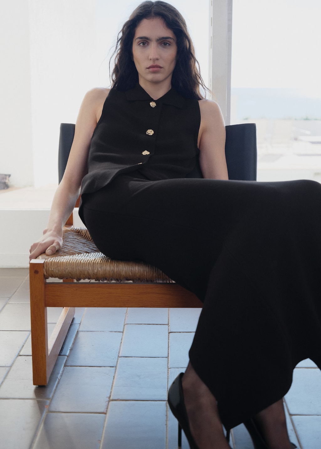 Falda Midi Punto Fino Mujer Mango España Península Y Baleares