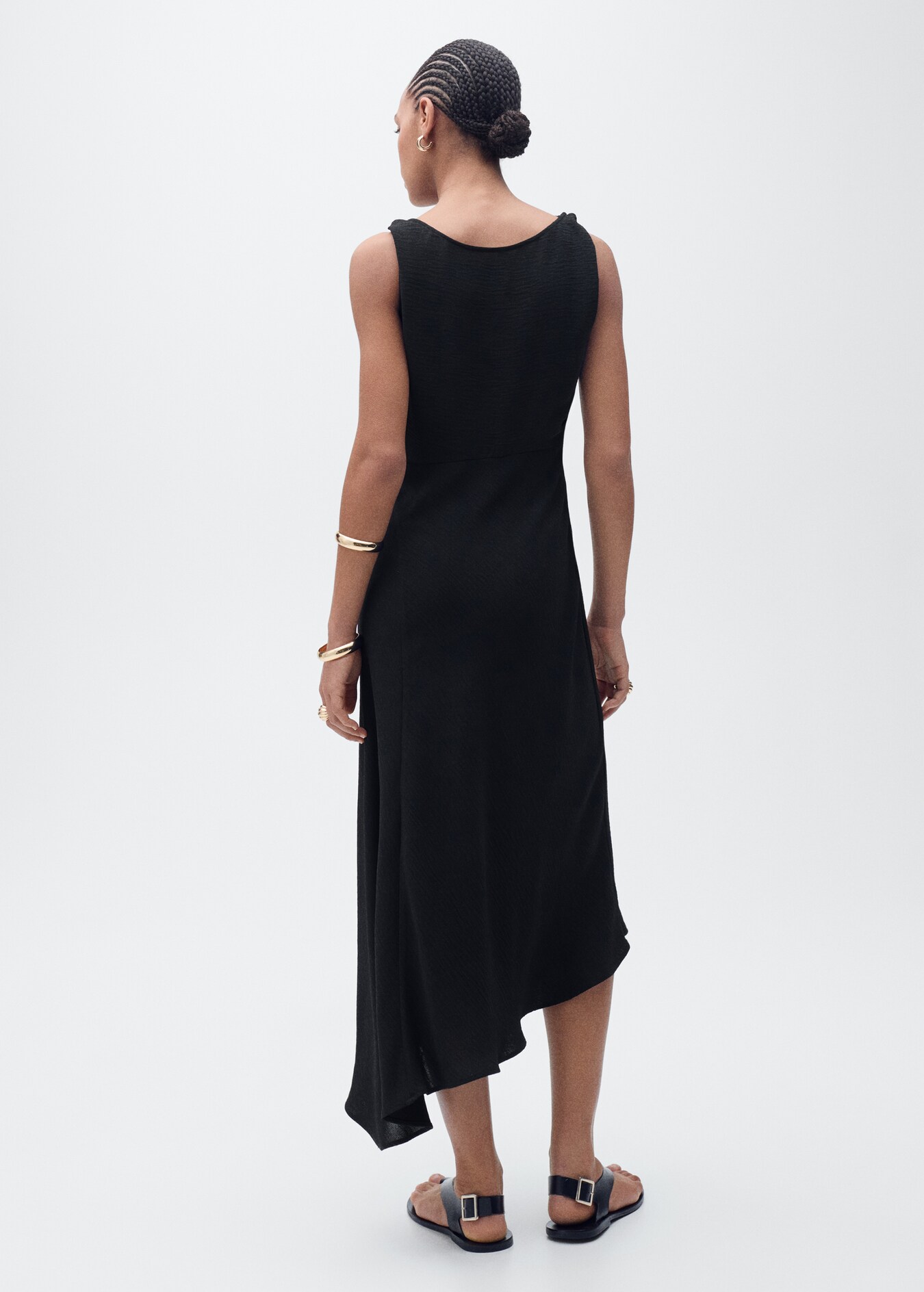 Long asymmetric dress - Women | MANGO USA