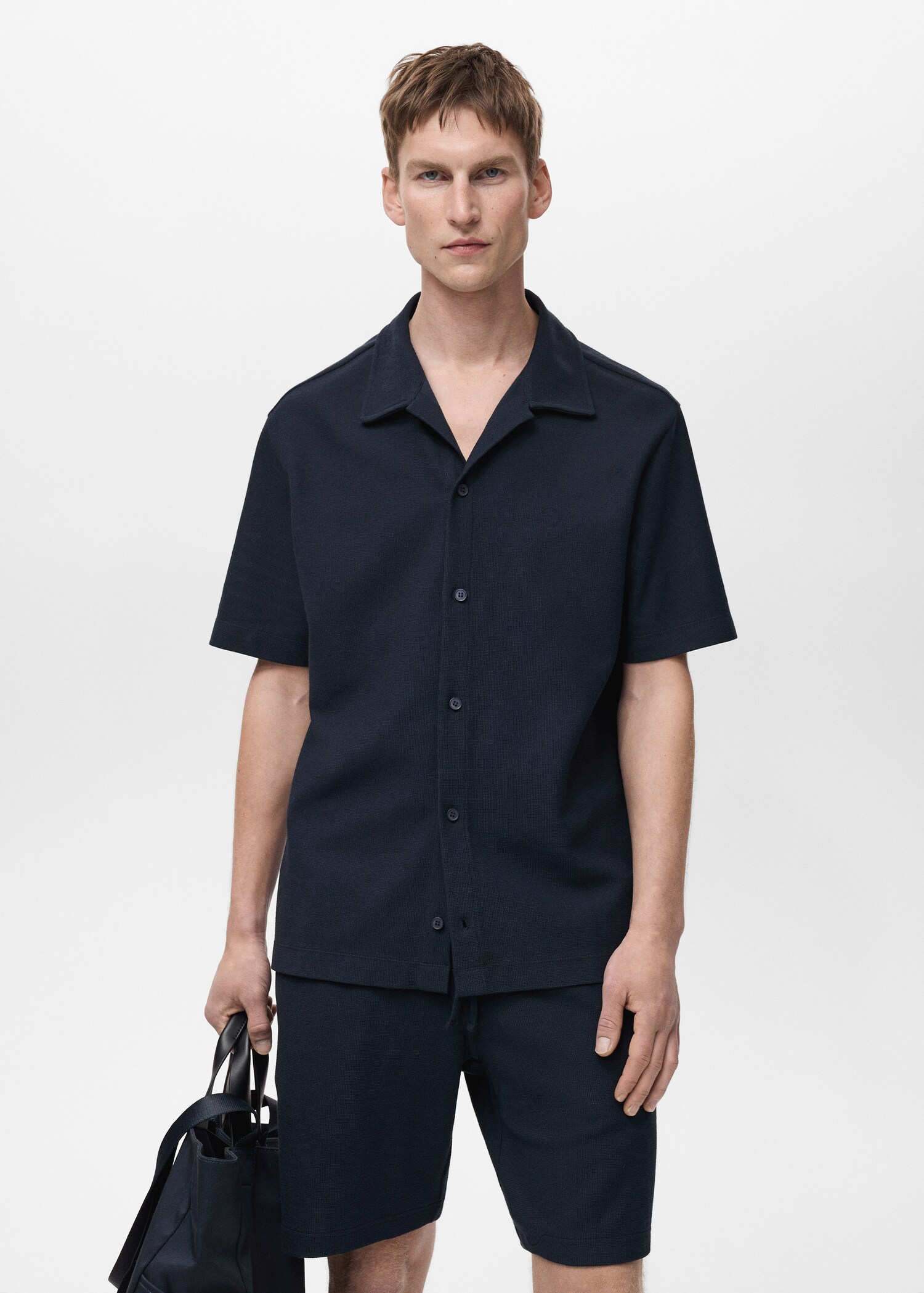Structured knitted shirt - Men | MANGO USA