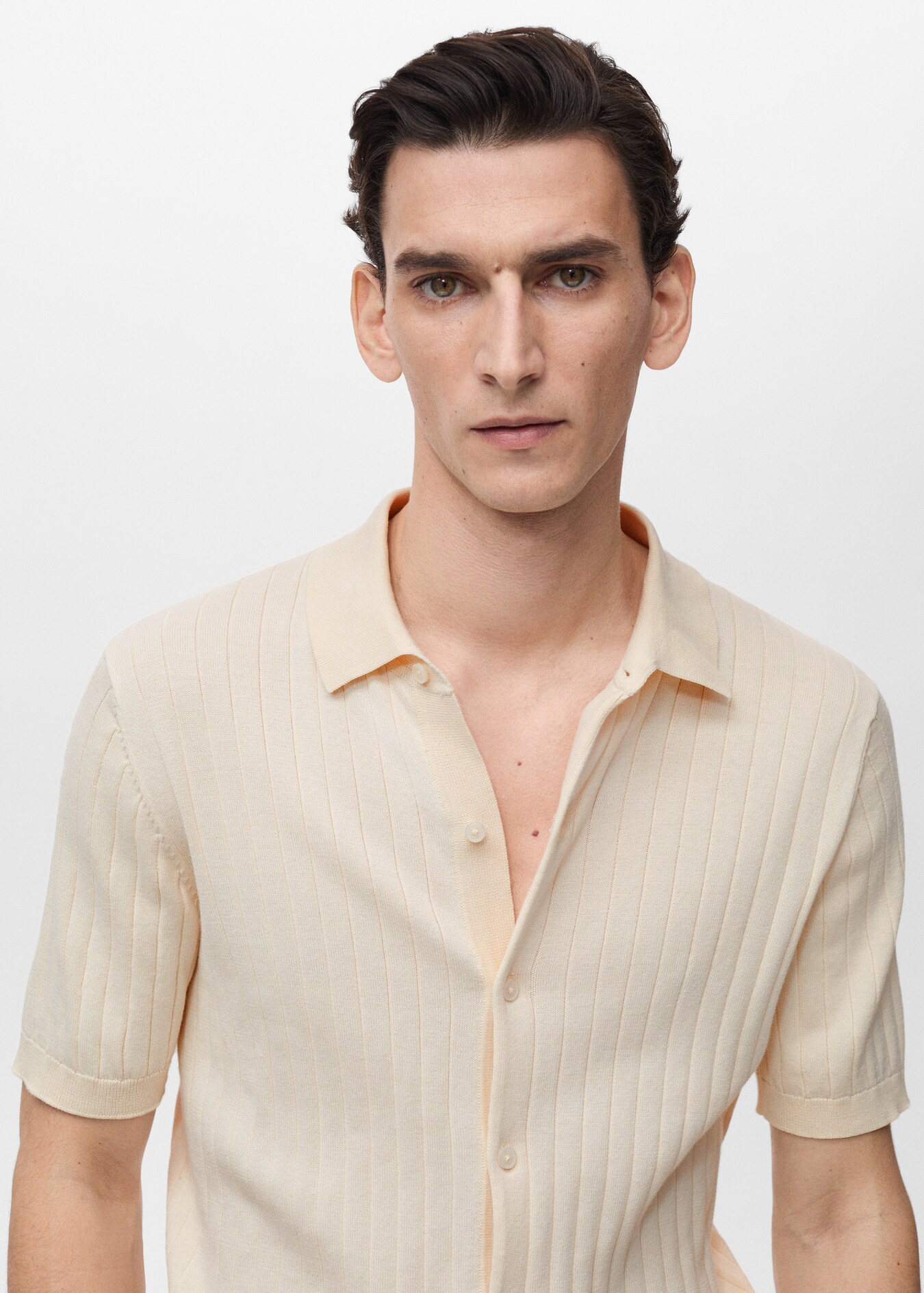 Fine rib-knit shirt - Men | MANGO USA