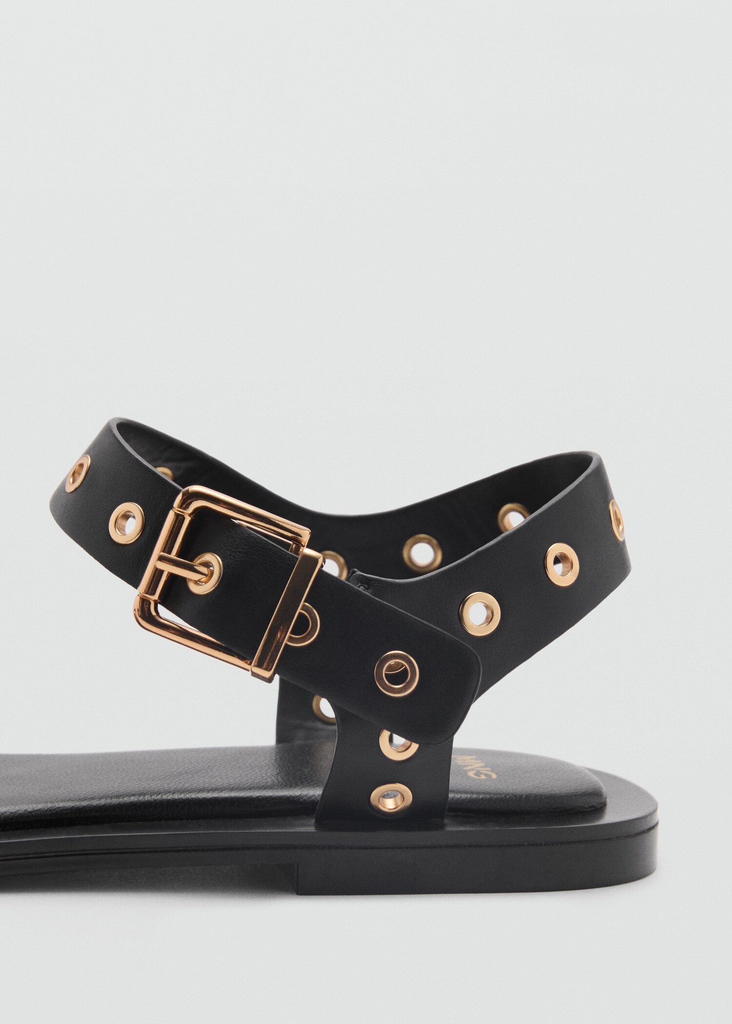 Strap sandals with buckles and eyelet details - Women | MANGO USA