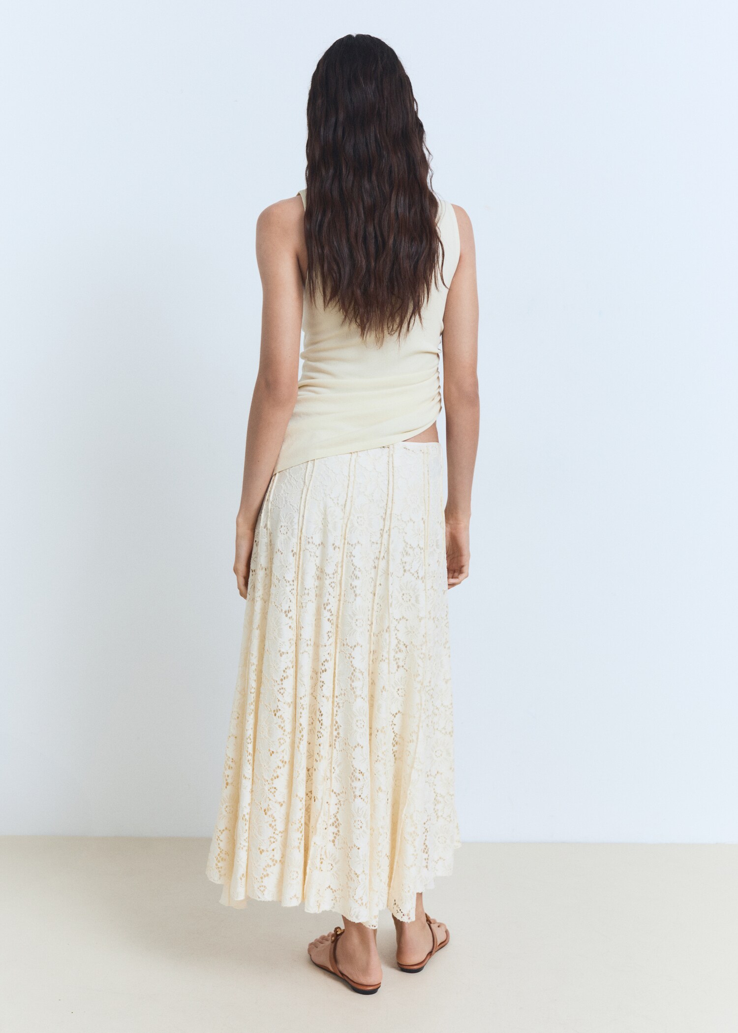 Long lace skirt - Women | MANGO USA