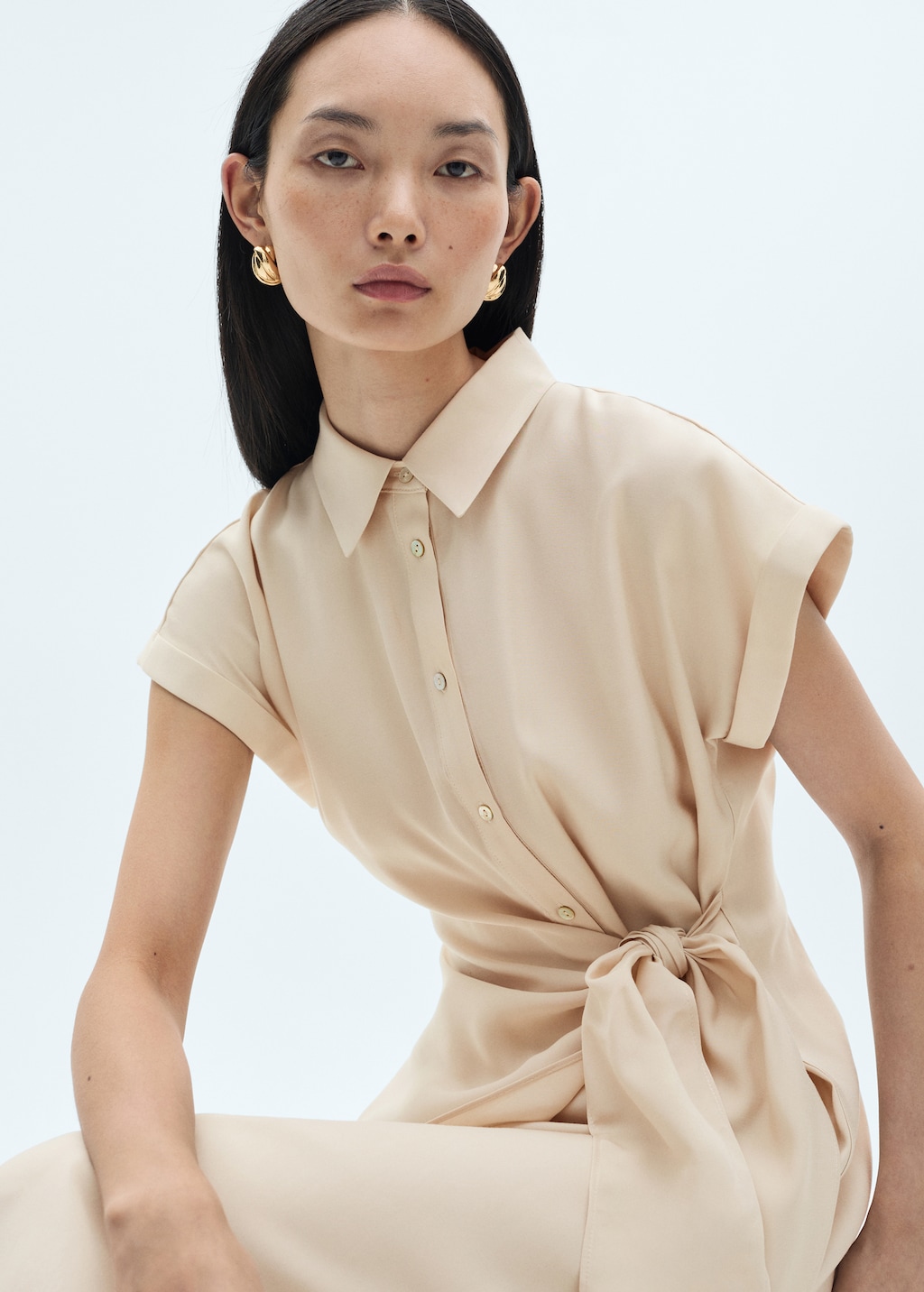 Wrap shirt dress - Women | MANGO USA Wrap shirt dress - Women | MANGO USA
