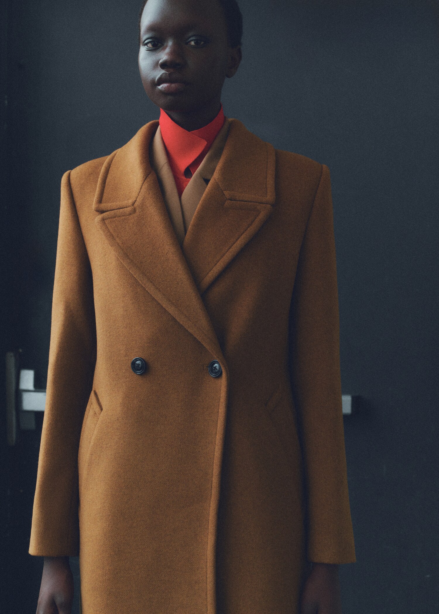 Double-breasted wool coat - Women | MANGO USA