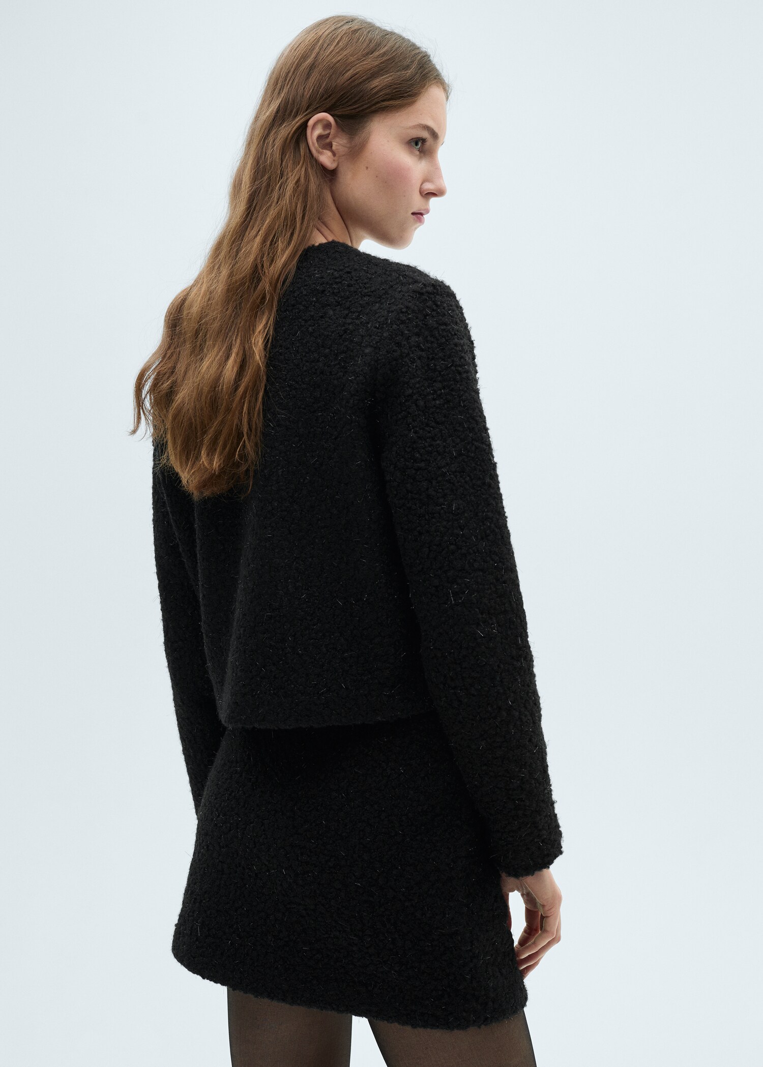 Shiny bouclé jacket - Women | MANGO USA