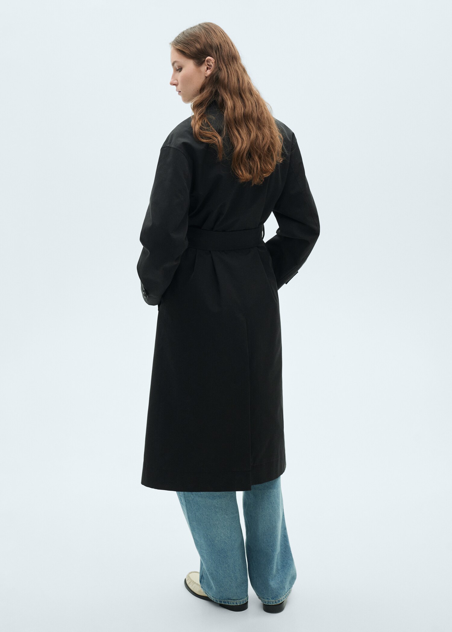 Long oversized double-breasted trench coat - Women | MANGO USA