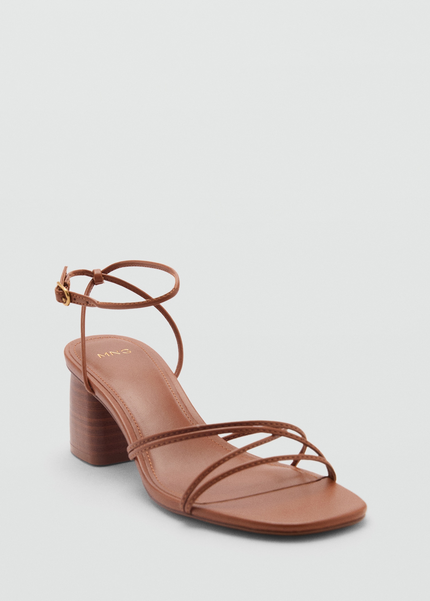 Crossed strap heeled sandal - Women | MANGO USA