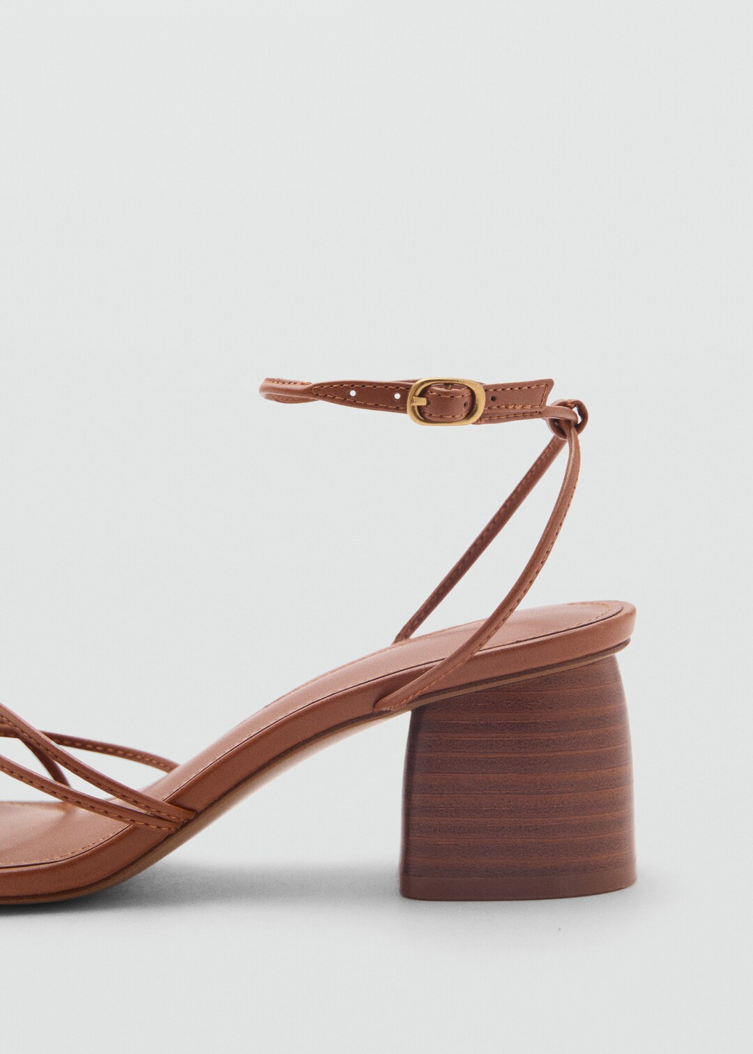 Crossed strap heeled sandal - Women | MANGO USA
