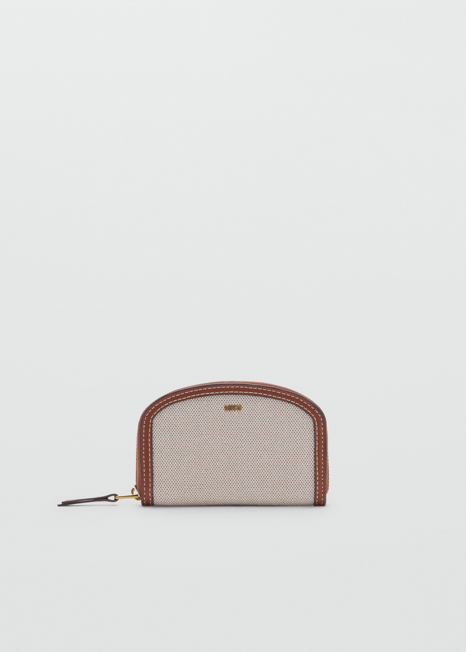 Contrasting canvas oval wallet - Women | MANGO USA