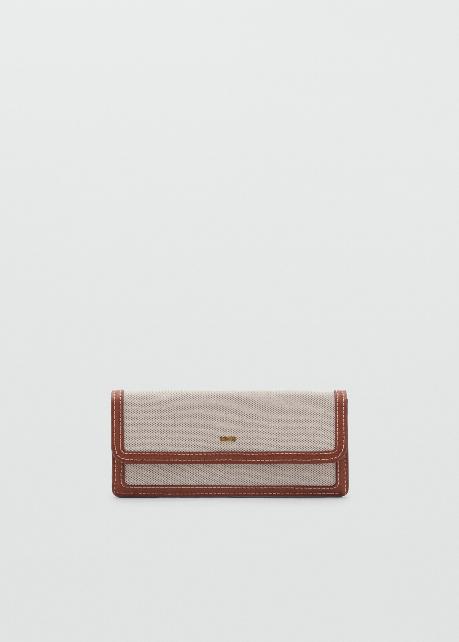 Contrasting canvas rectangular wallet - Women | MANGO USA