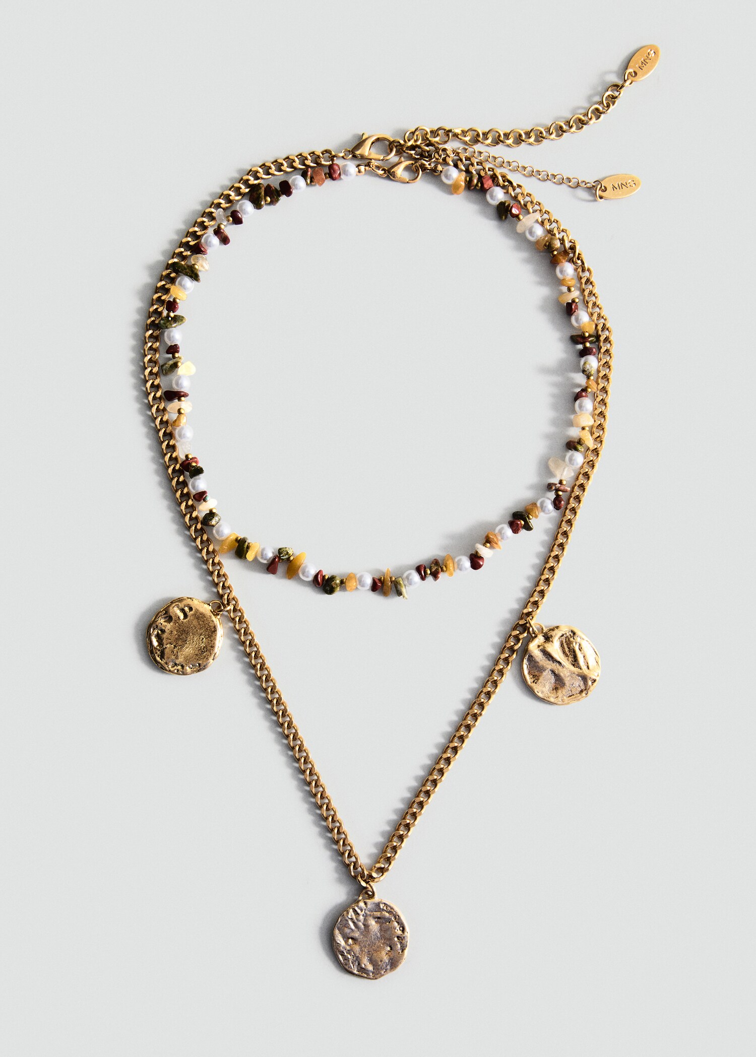 Combined double-pendant necklace - Women | MANGO USA