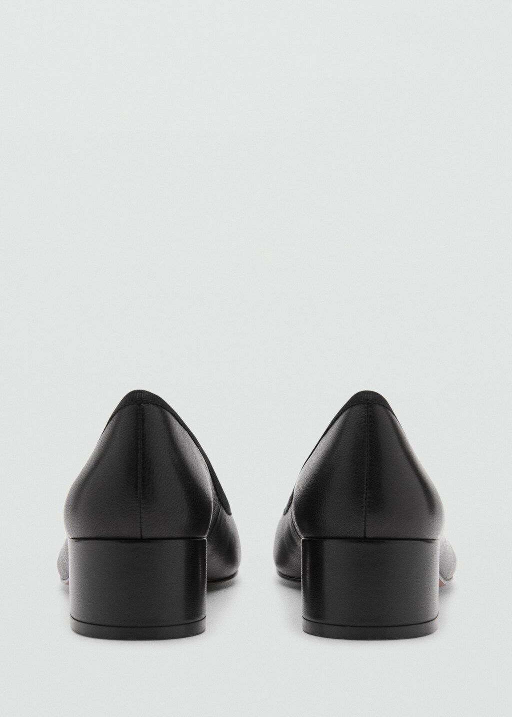 Leder-Ballerina mit Absatz und Schleife - Damen | MANGO Deutschland