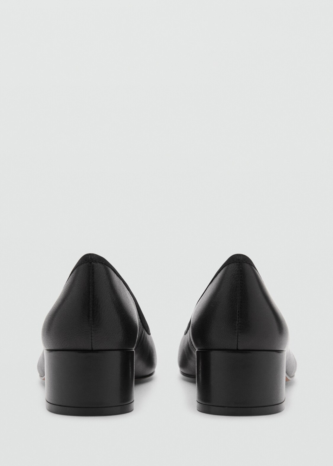 Leder-Ballerina mit Absatz und Schleife - Damen | MANGO Deutschland