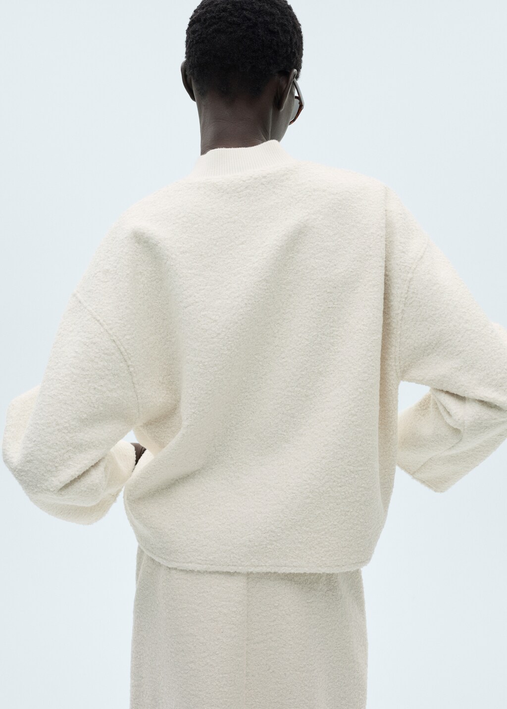 Perkins-neck bouclé sweatshirt - Women | MANGO USA