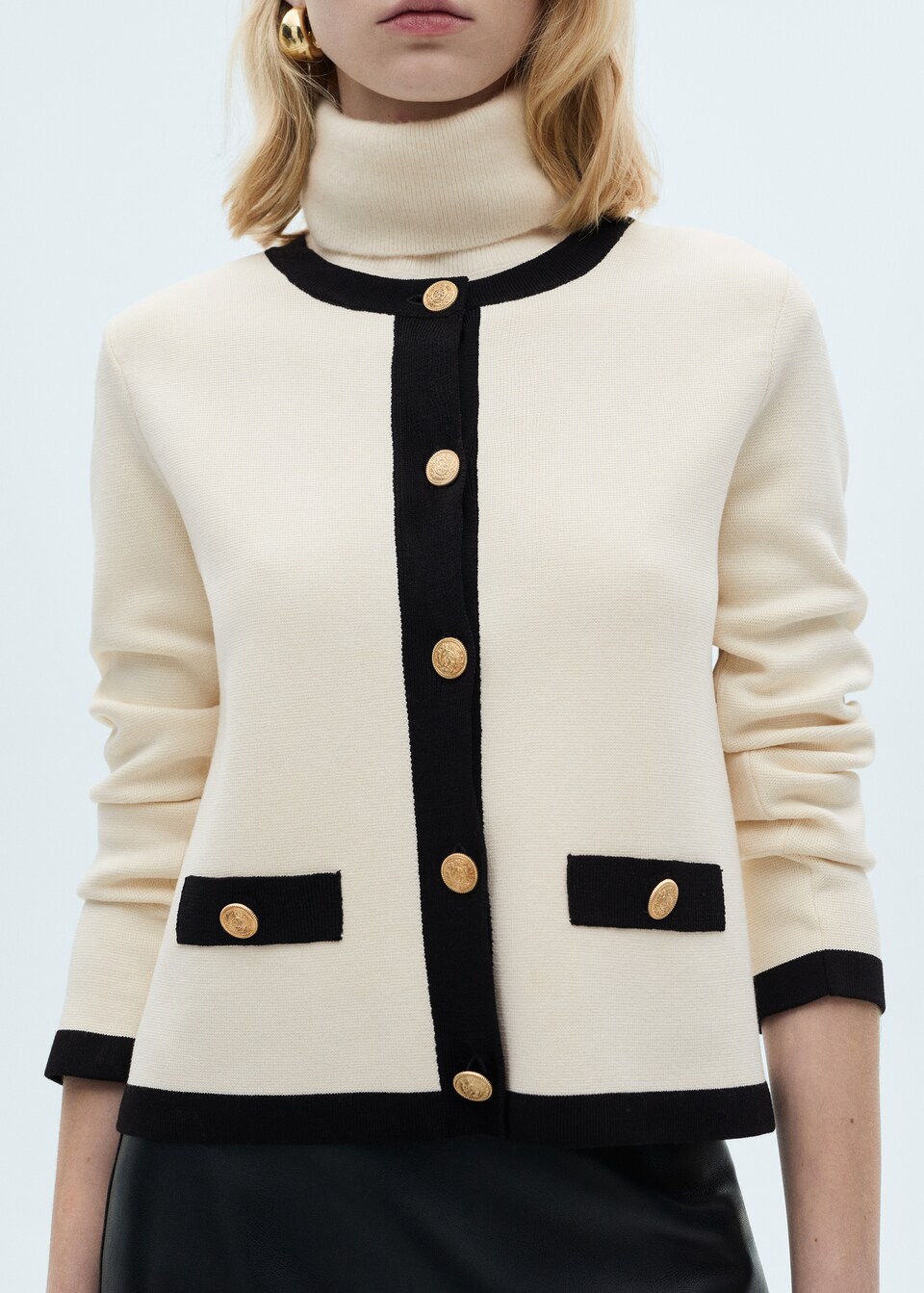 Cardigan with contrasting trim - Women | MANGO USA