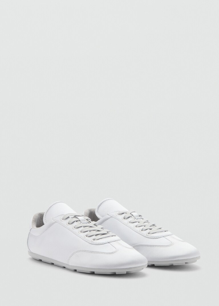 Satin lace-up trainers - Women | MANGO Cyprus (Euros)