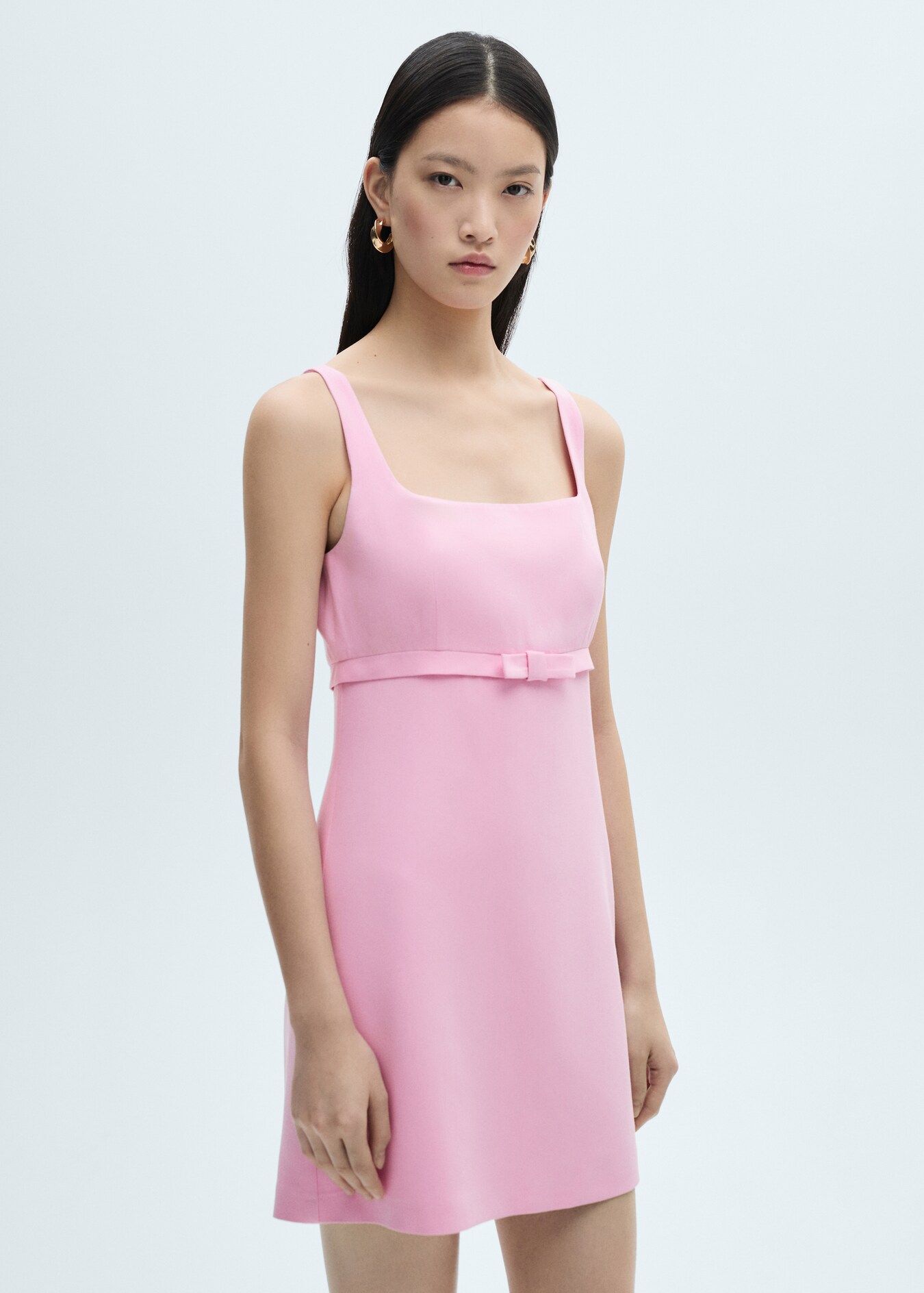 Short dress with bow detail - Women | MANGO USA