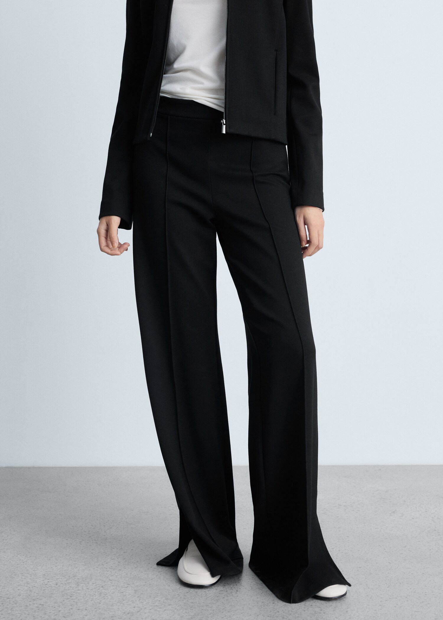 Wide leg pants with slits - Women | MANGO USA