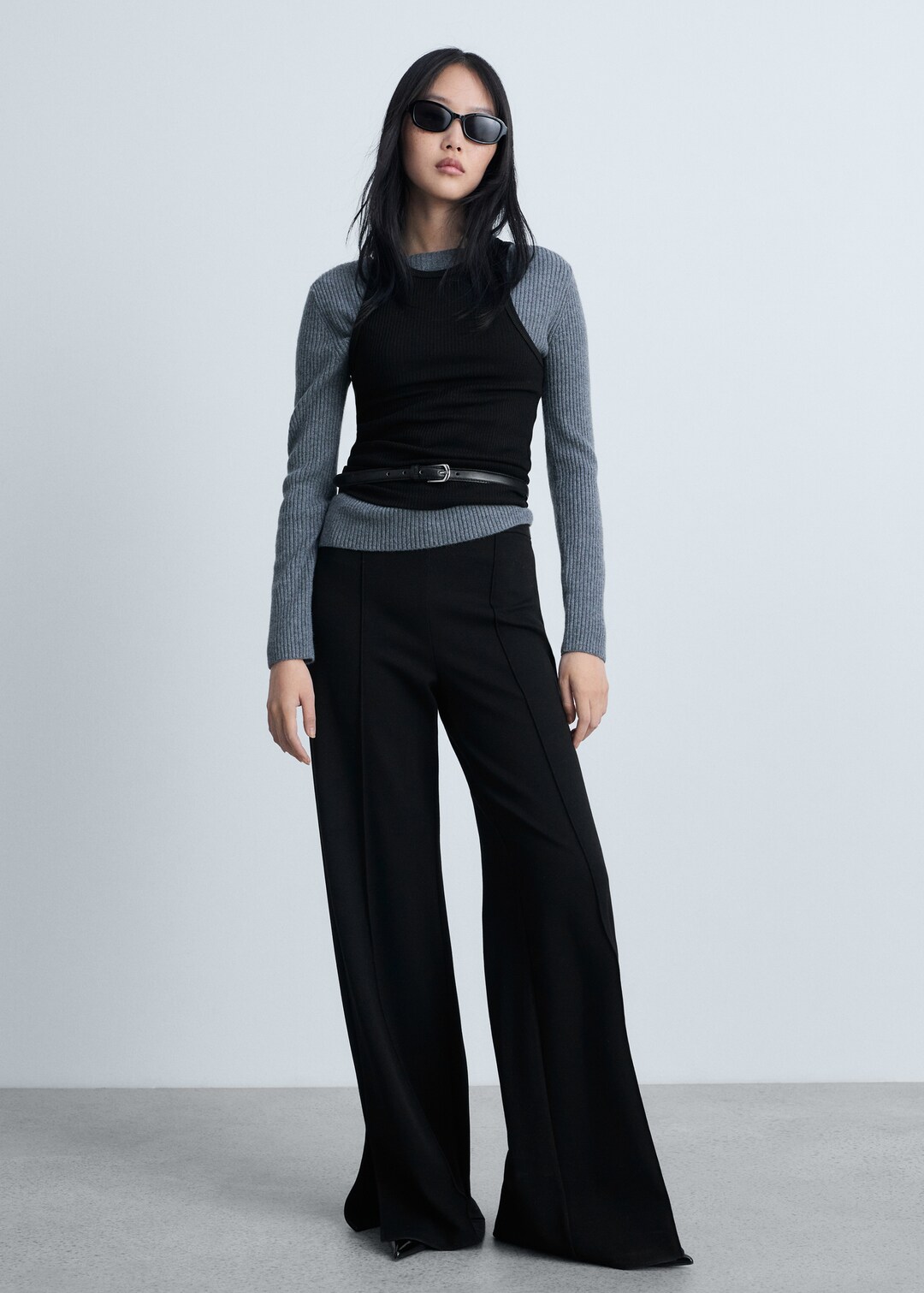 Wide leg pants with slits - Women | MANGO USA