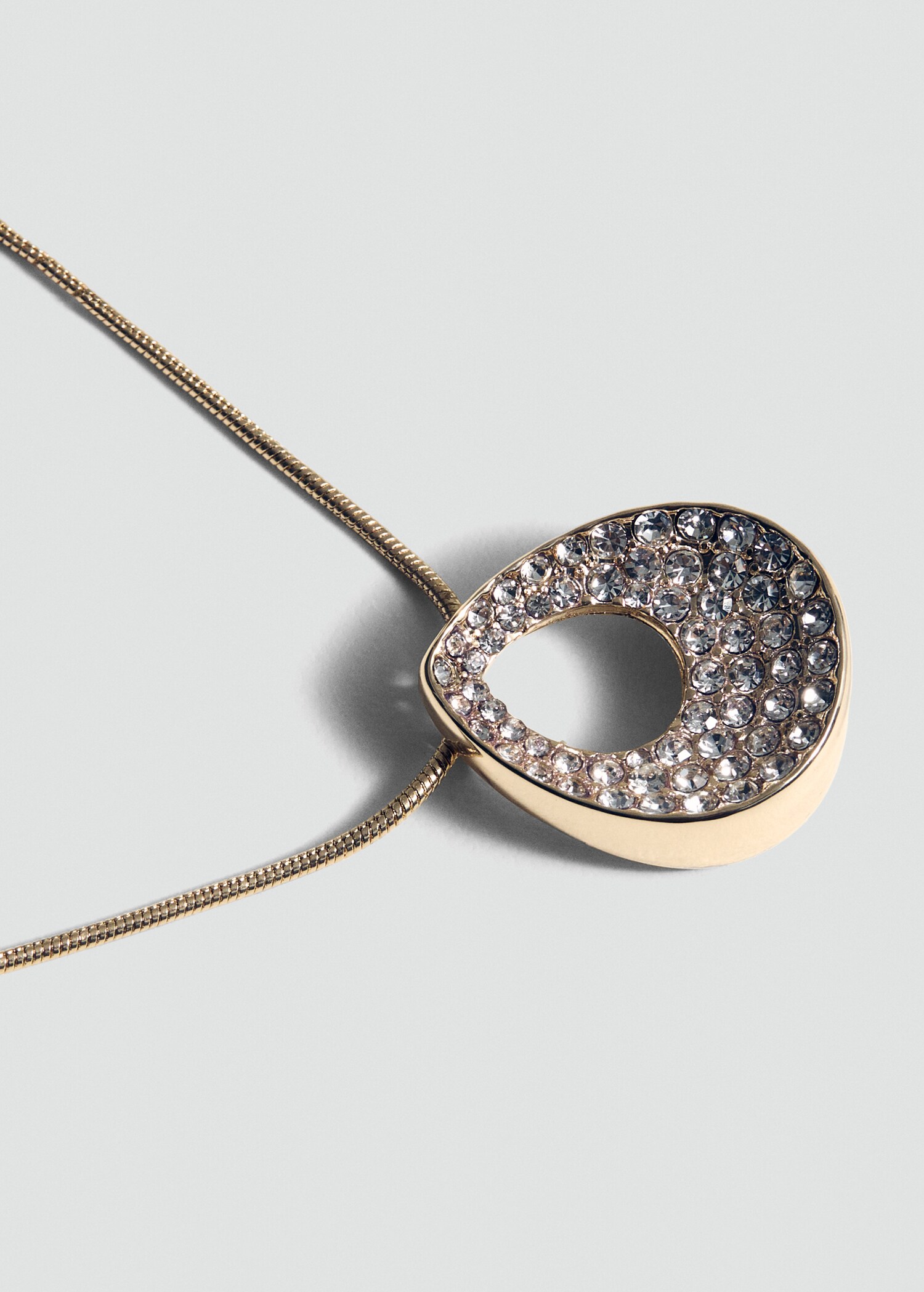 Rhinestone pendant necklace - Women | MANGO USA
