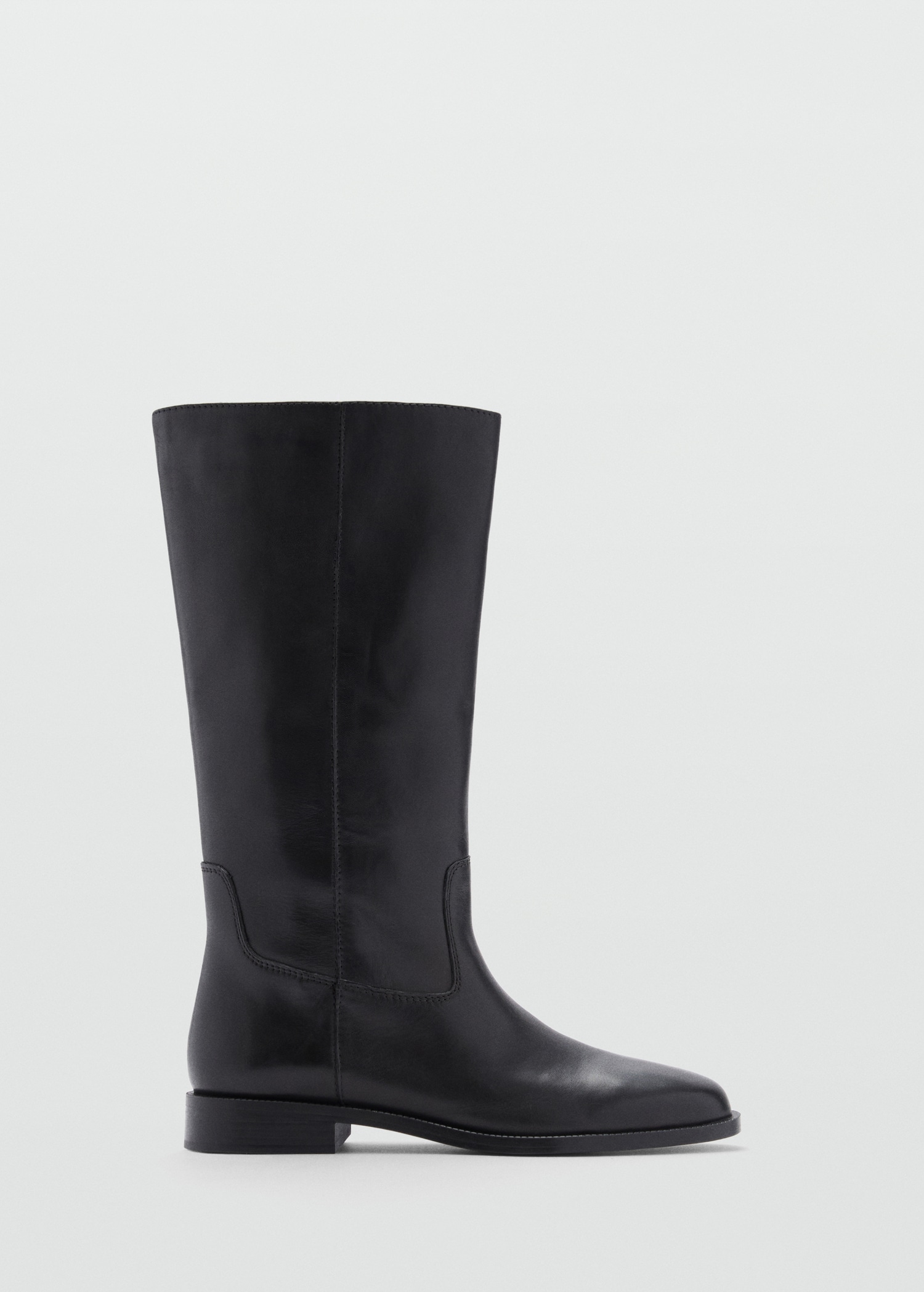 Knee-high leather boots - Women | MANGO USA