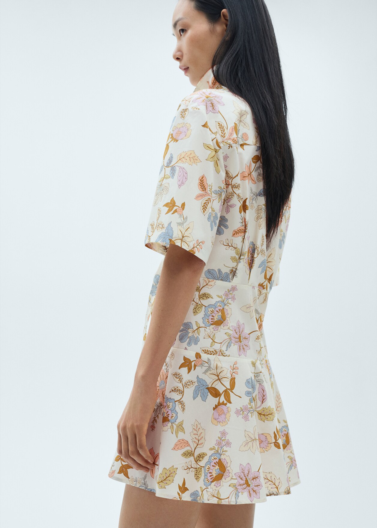 Floral-print dress with knot - Women | MANGO USA