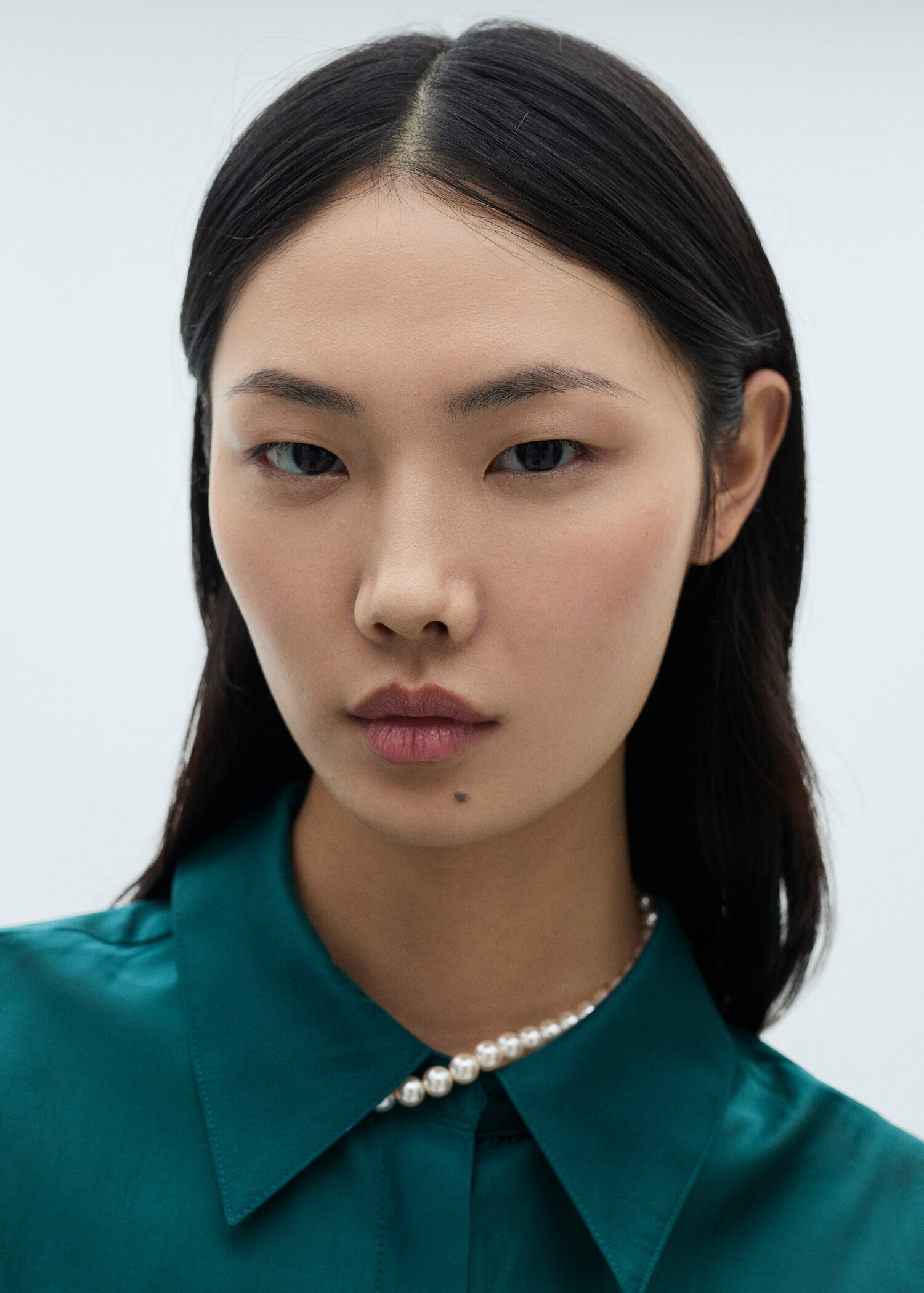 Satin shirt with hidden buttons - Women | MANGO USA