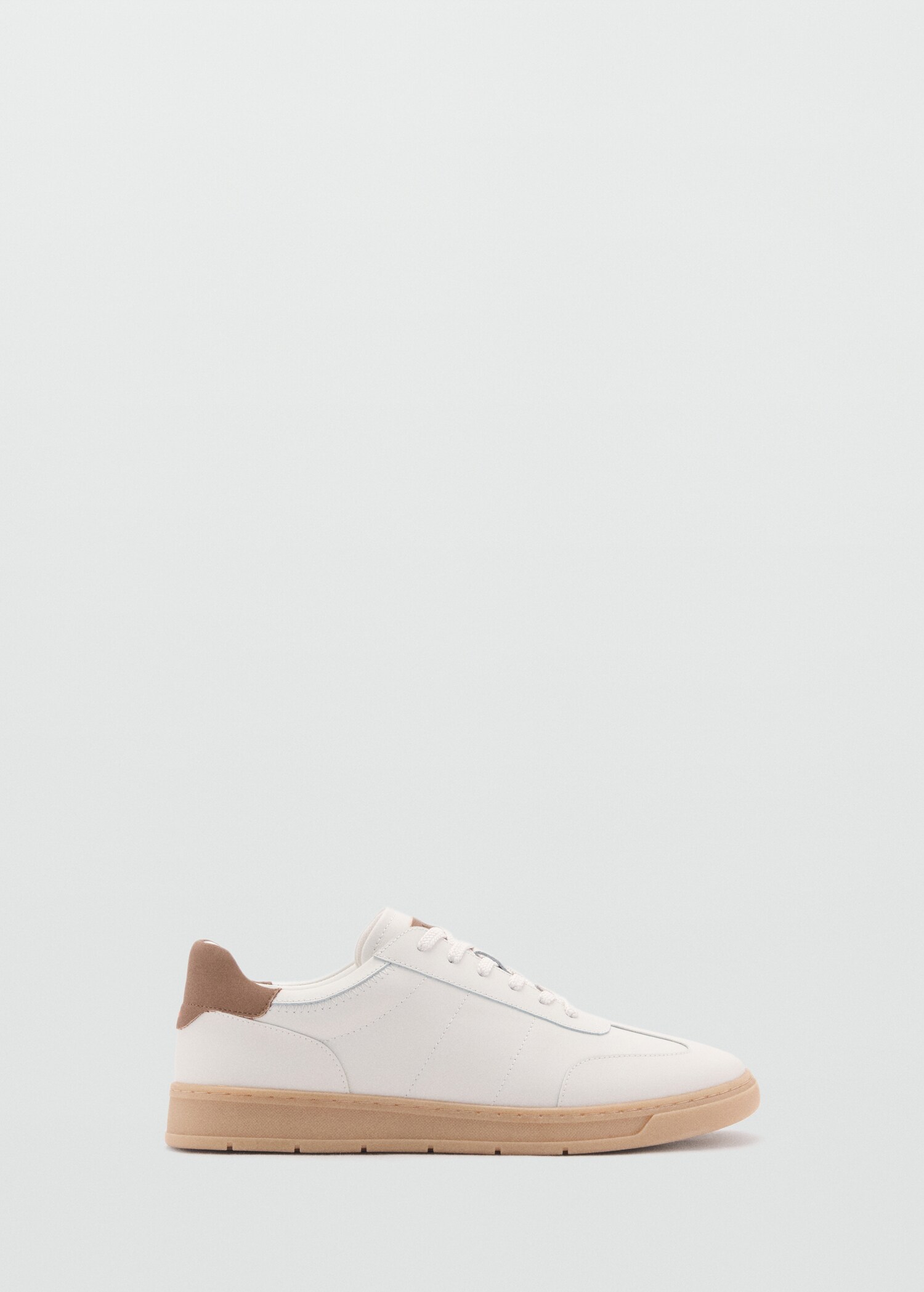 Contrasting panel leather sneakers - Men | MANGO USA