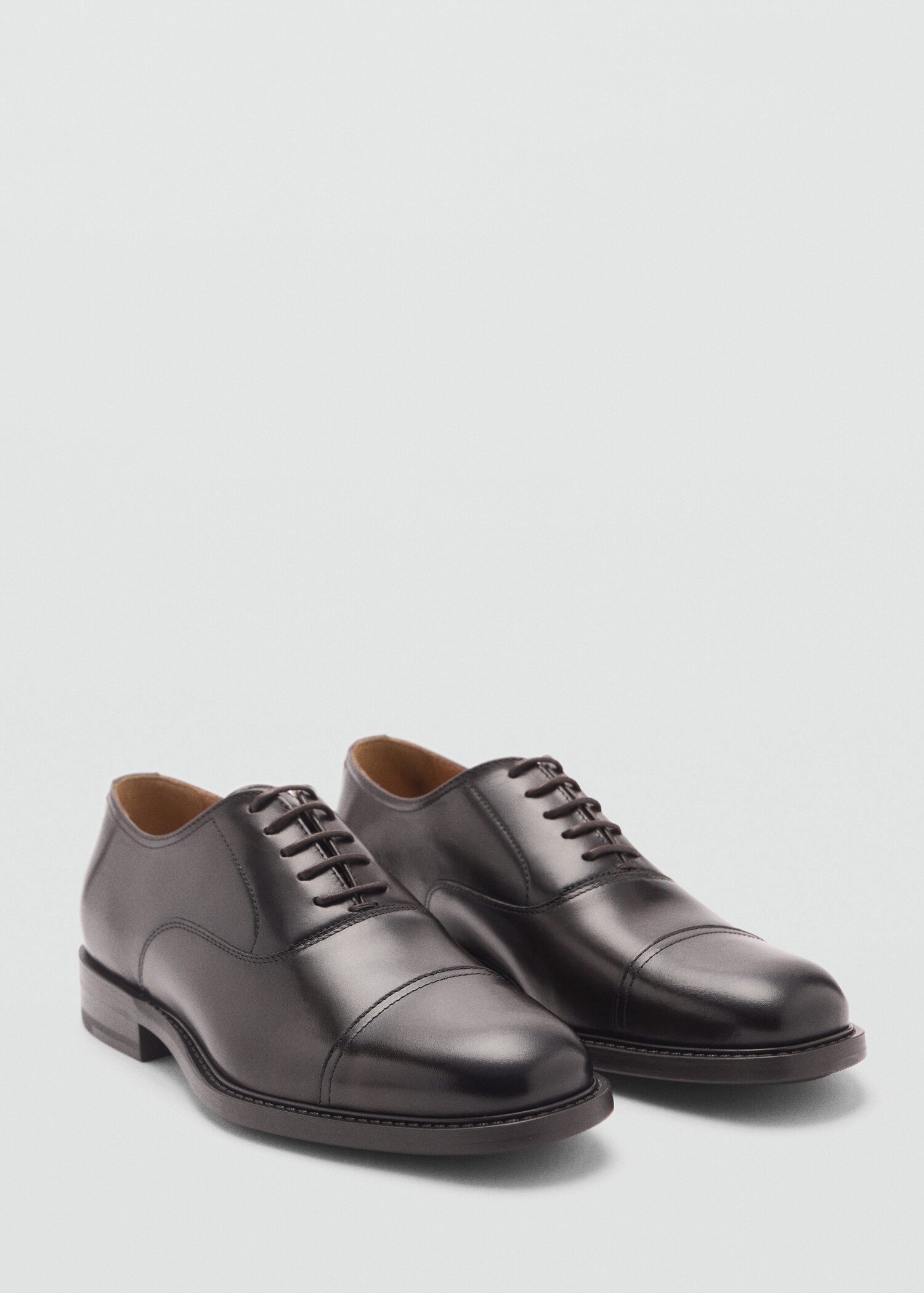 Oxford style leather shoe - Men | MANGO United Kingdom