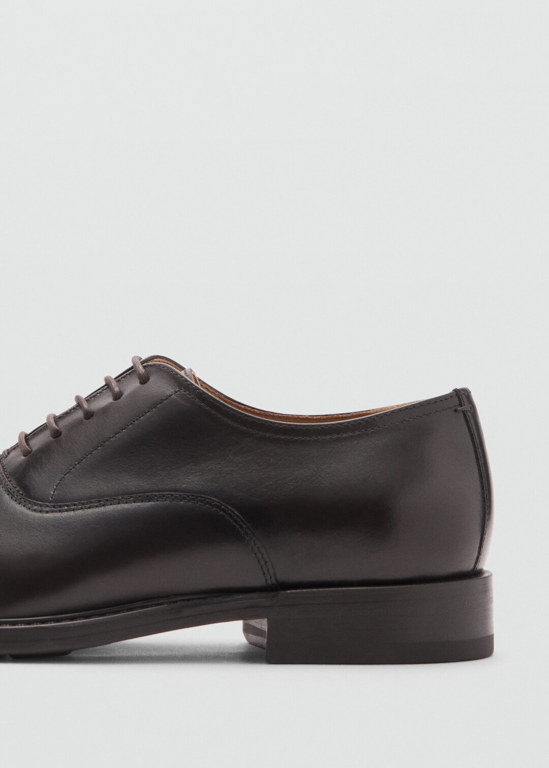 Oxford style leather shoe - Men | MANGO United Kingdom