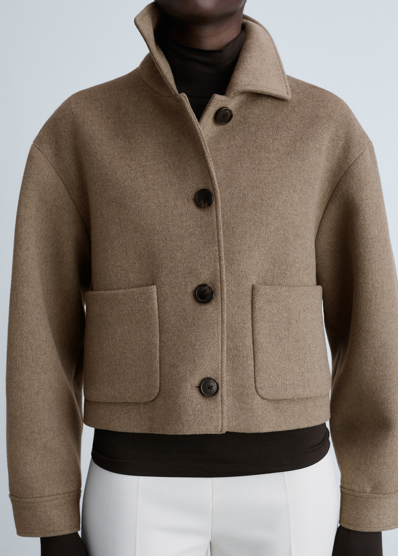 Wool jacket with pockets - Women | MANGO USA