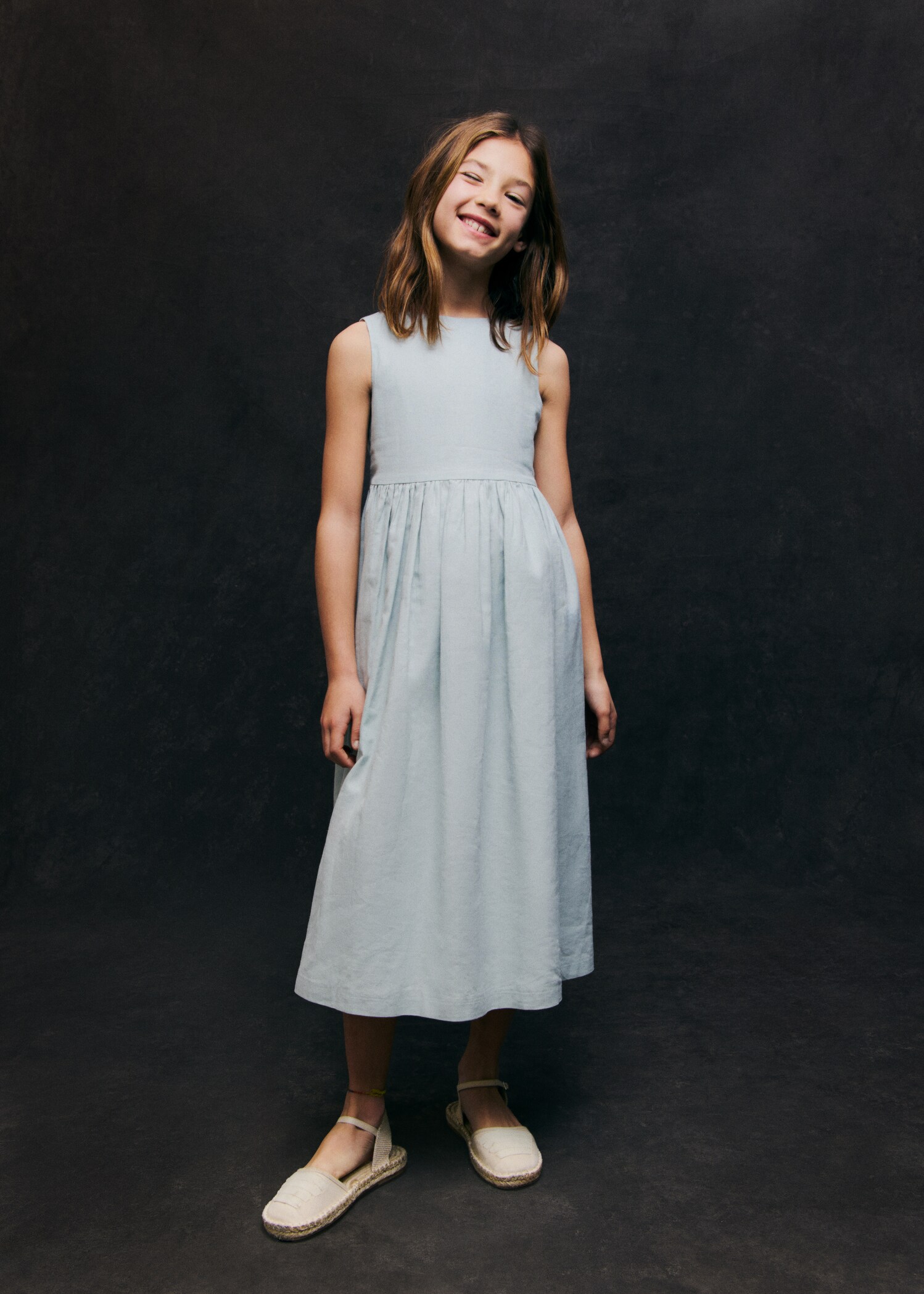 Leinenkleid mit Schleifendetails - Kinder | MANGO Deutschland