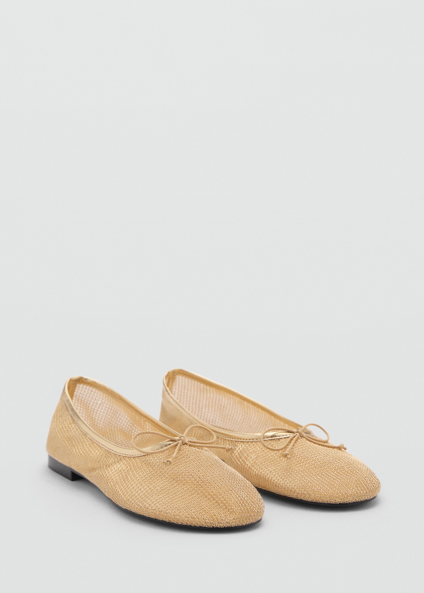 Mesh ballet flats with bow - Women | MANGO USA