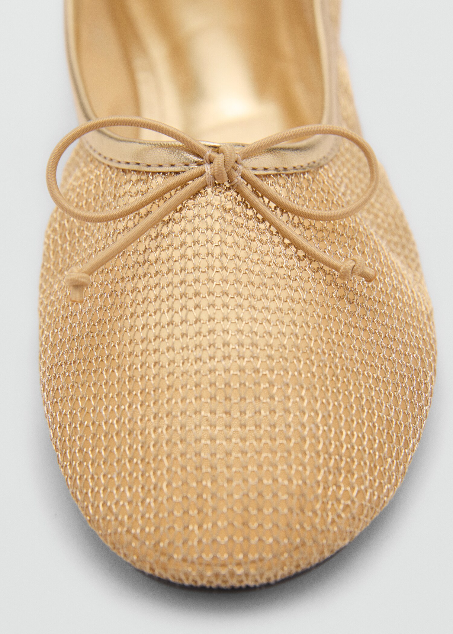 Mesh ballerina flats with bow - Women | MANGO United Kingdom