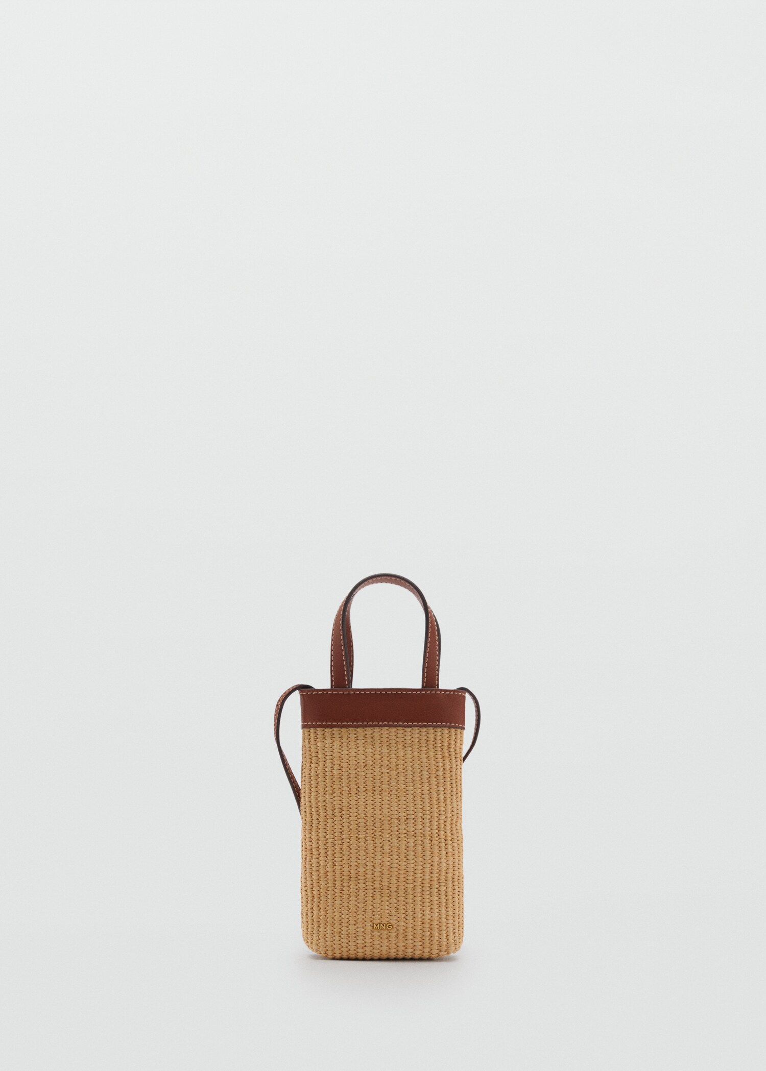 Raffia-effect crossbody cell phone case - Women | MANGO USA