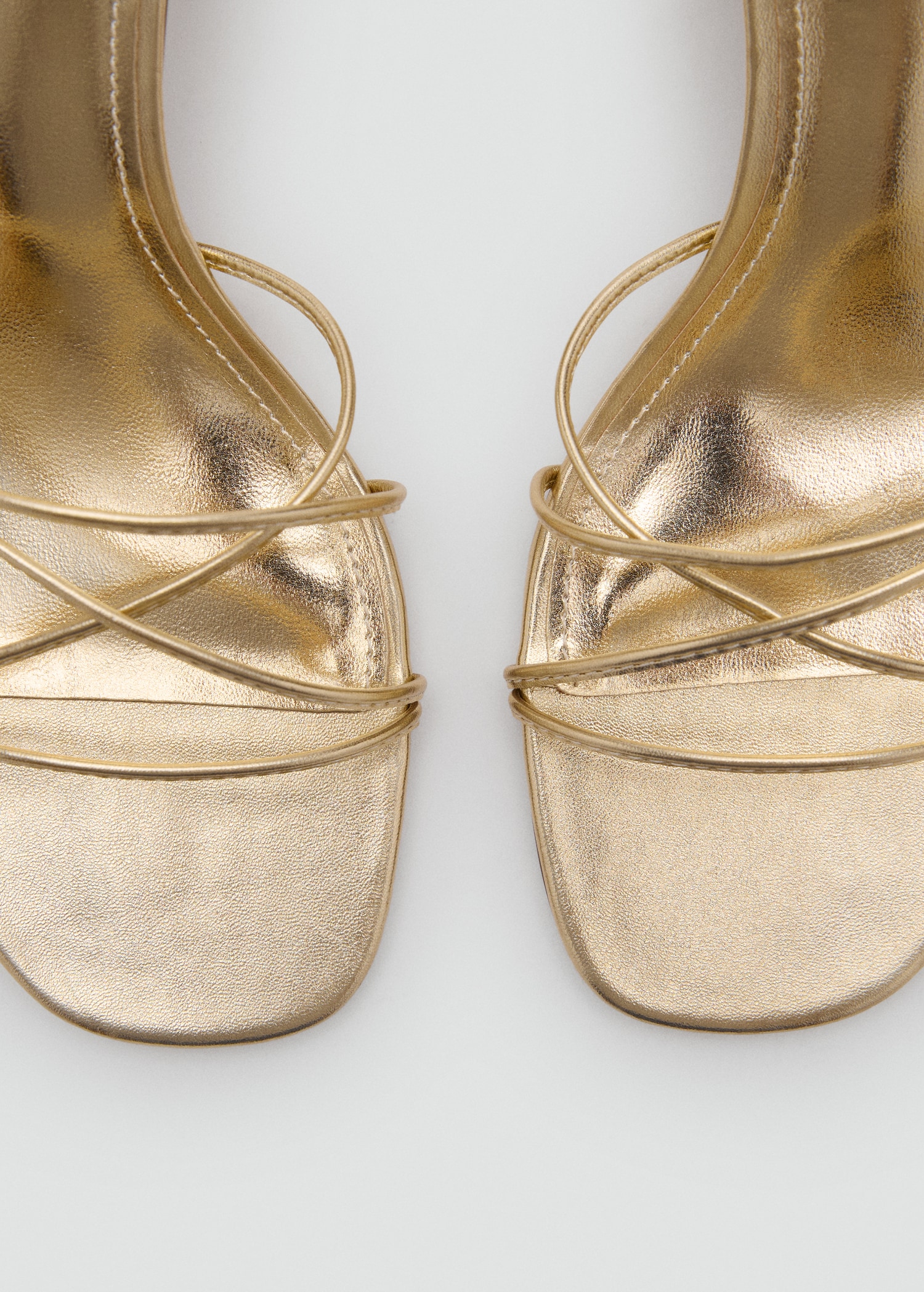 Crossed strap heeled sandal - Women | MANGO USA