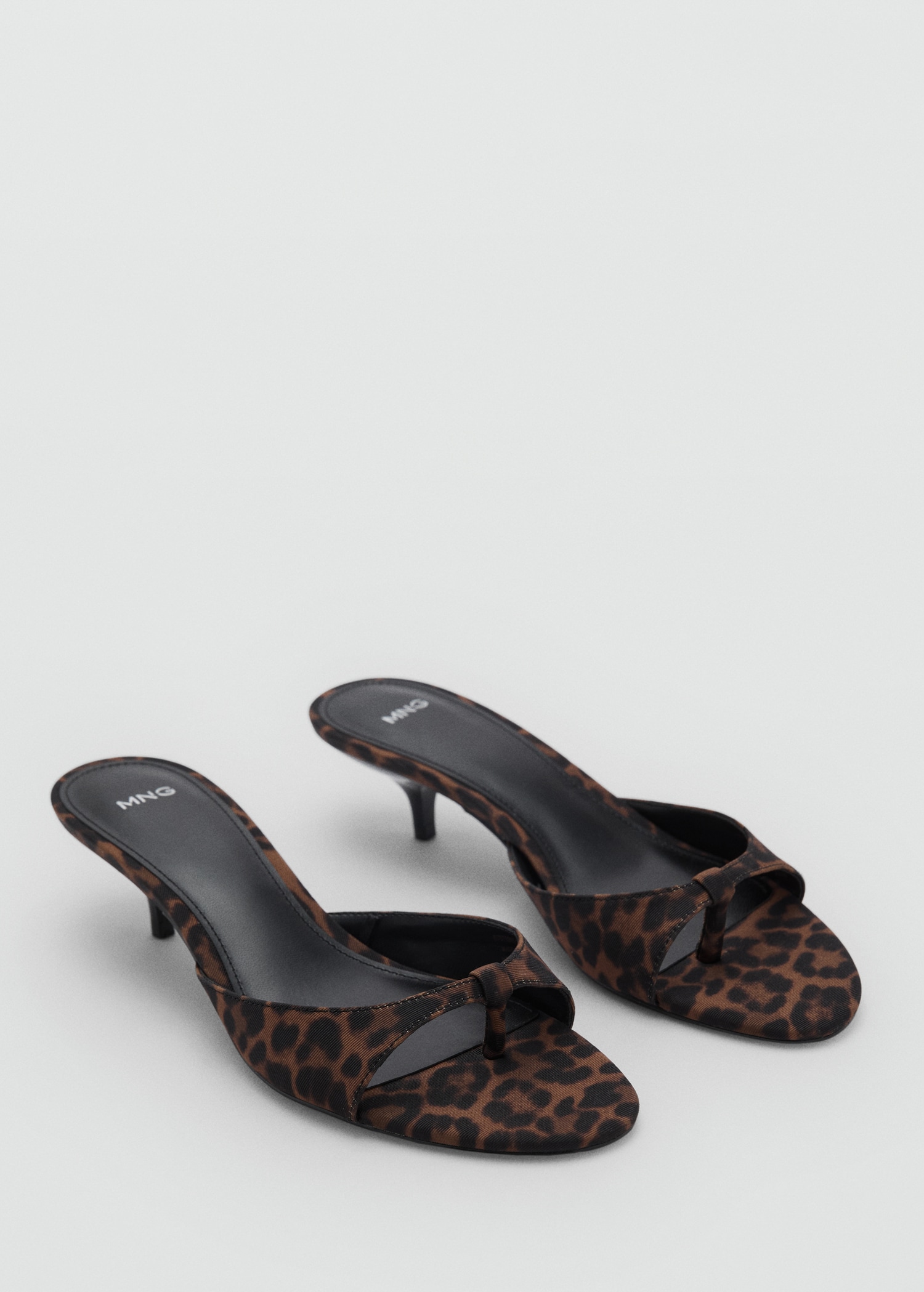 Leopard Print Kitten Heel Sandals Women Mng Australia