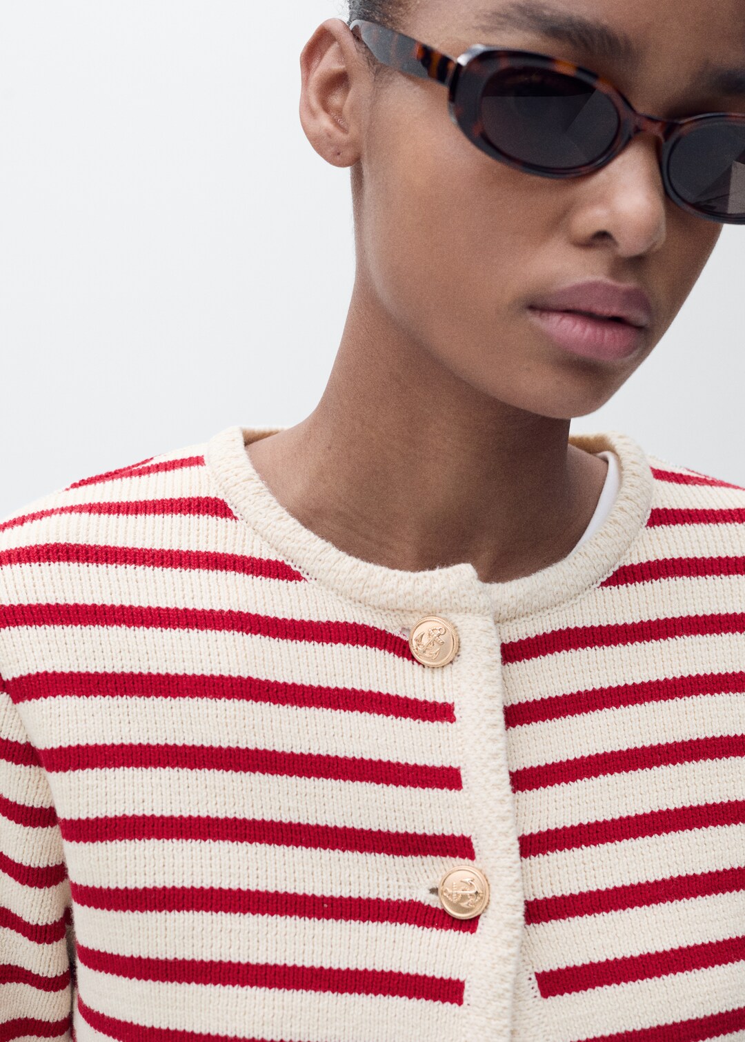 Stripped knit cardigan - Women | MANGO United Kingdom