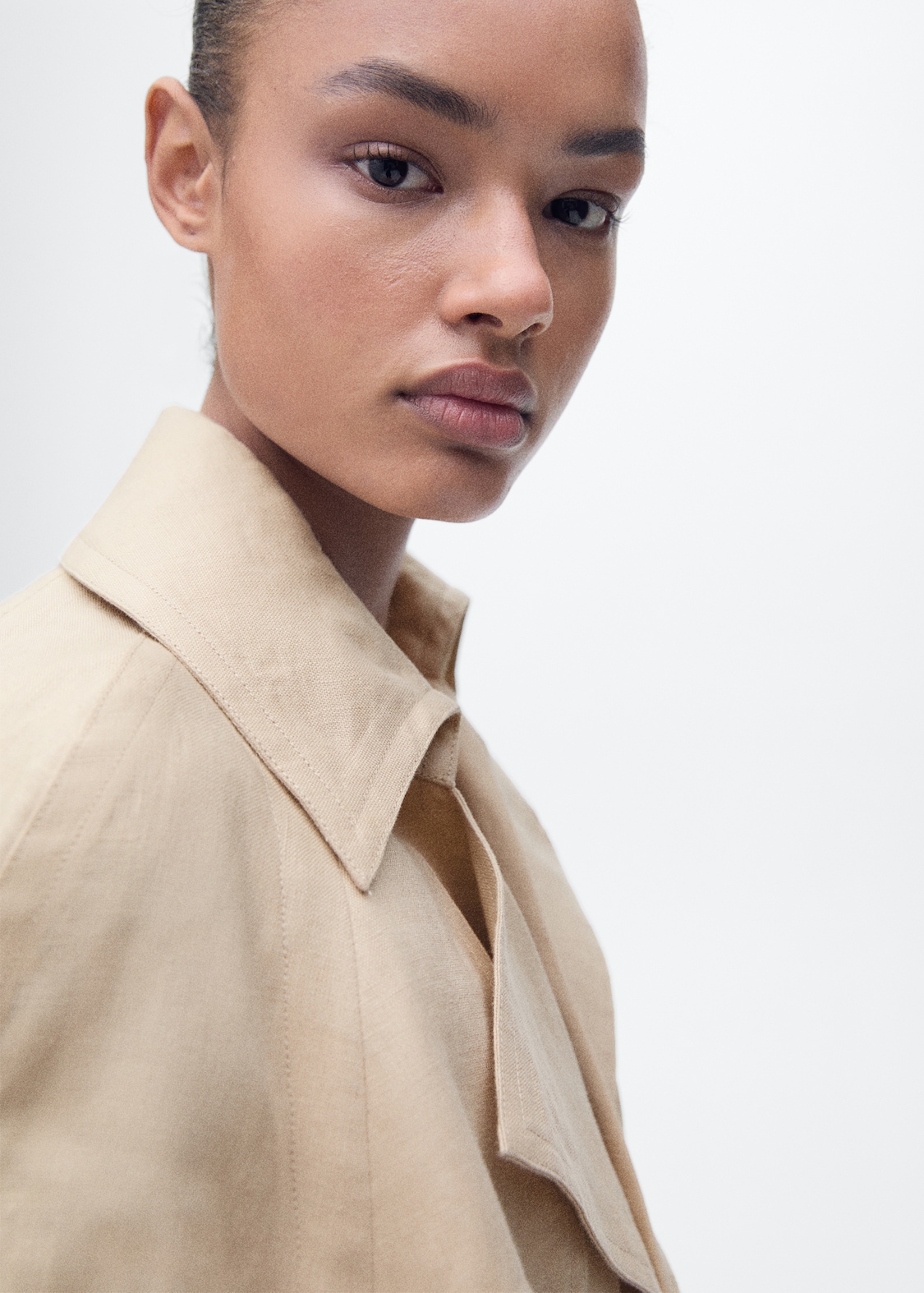 Linen jacket with belt - Women | MANGO USA