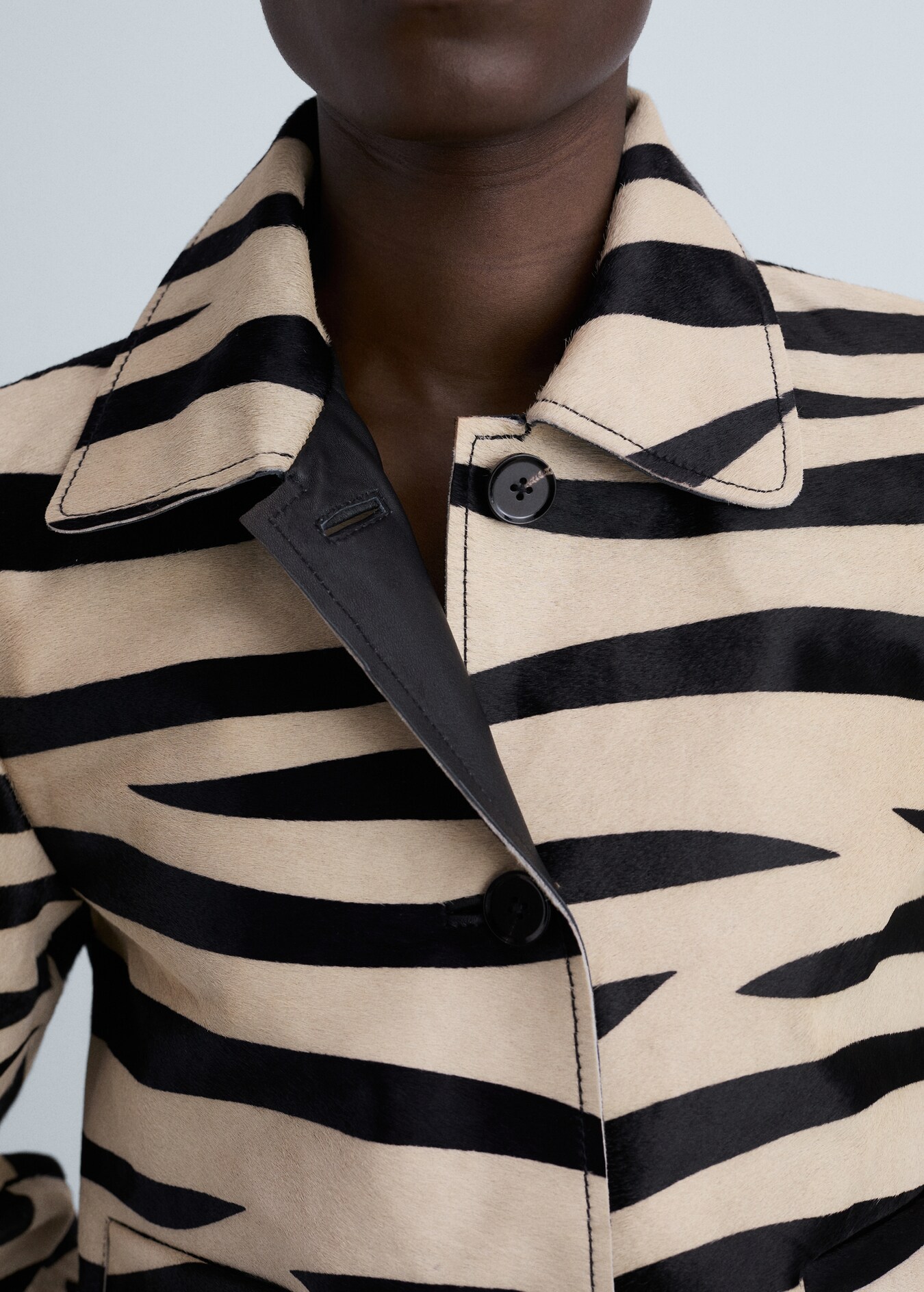 Zebra-print fur jacket - Women | MANGO United Kingdom