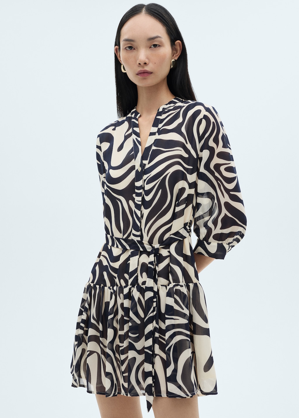 Ruffled Printed Dress Women Mango United Kingdom